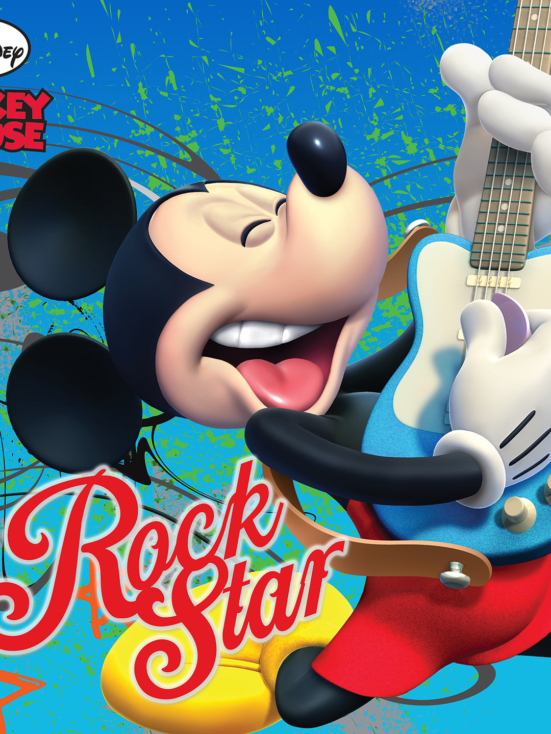 Disney Mickey Mouse "Rock Star" Kids Filled Cushion with Cover by Atho